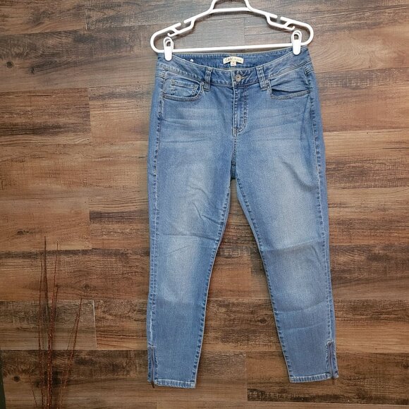 CAbi | Jeans | Cabi Jeans 8 Super Skinny La Jolla Mid Rise Ankle Zip Medium Light Wash Denim ...